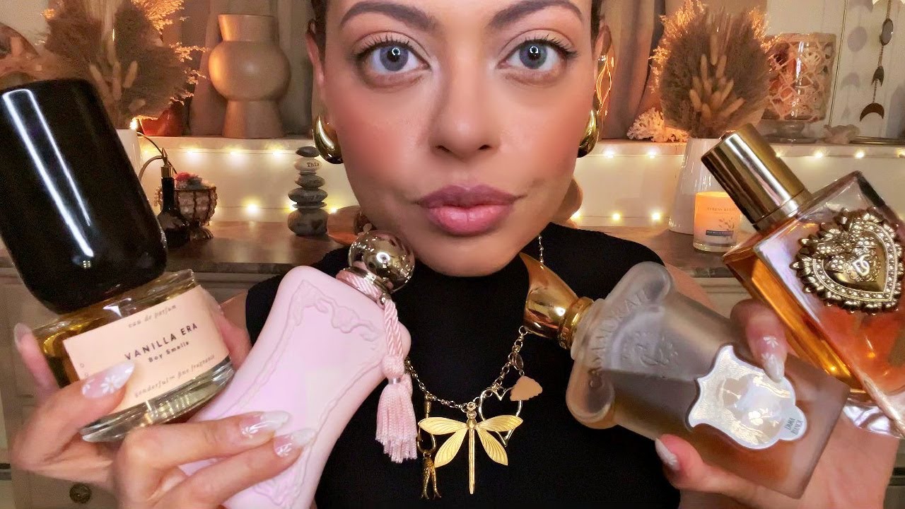 ASMR| Perfume Declutter Diaries ( perfume tapping, liquid sounds, lid ...
