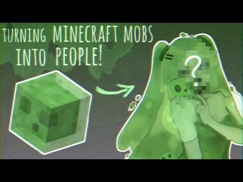 Drawing MINECRAFT MOBS as PEOPLE! #2 || Slime, Wither Skeleton《ART ...