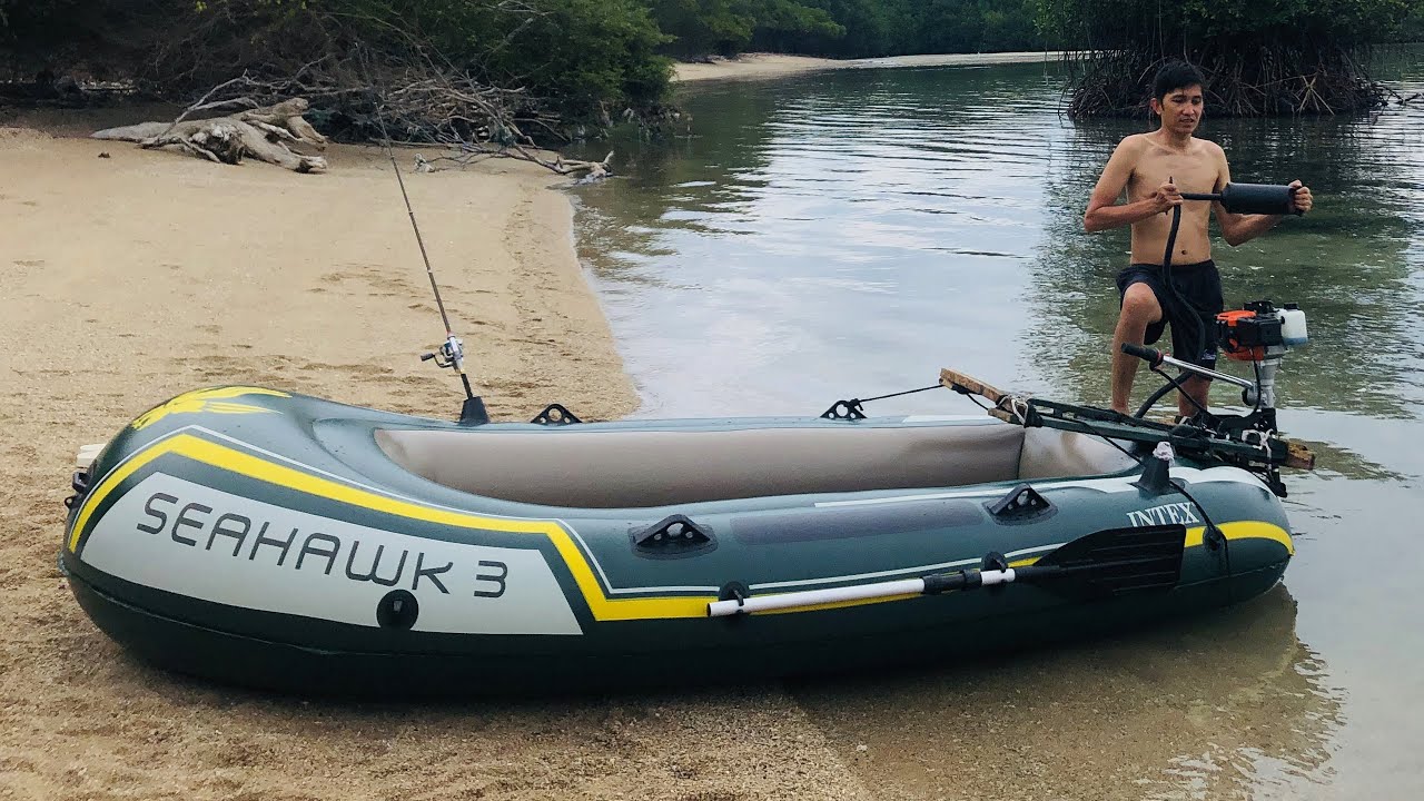 UNBOXING INTEX SEAHAWK 3 Perahu Karet Mancing. - YouTube
