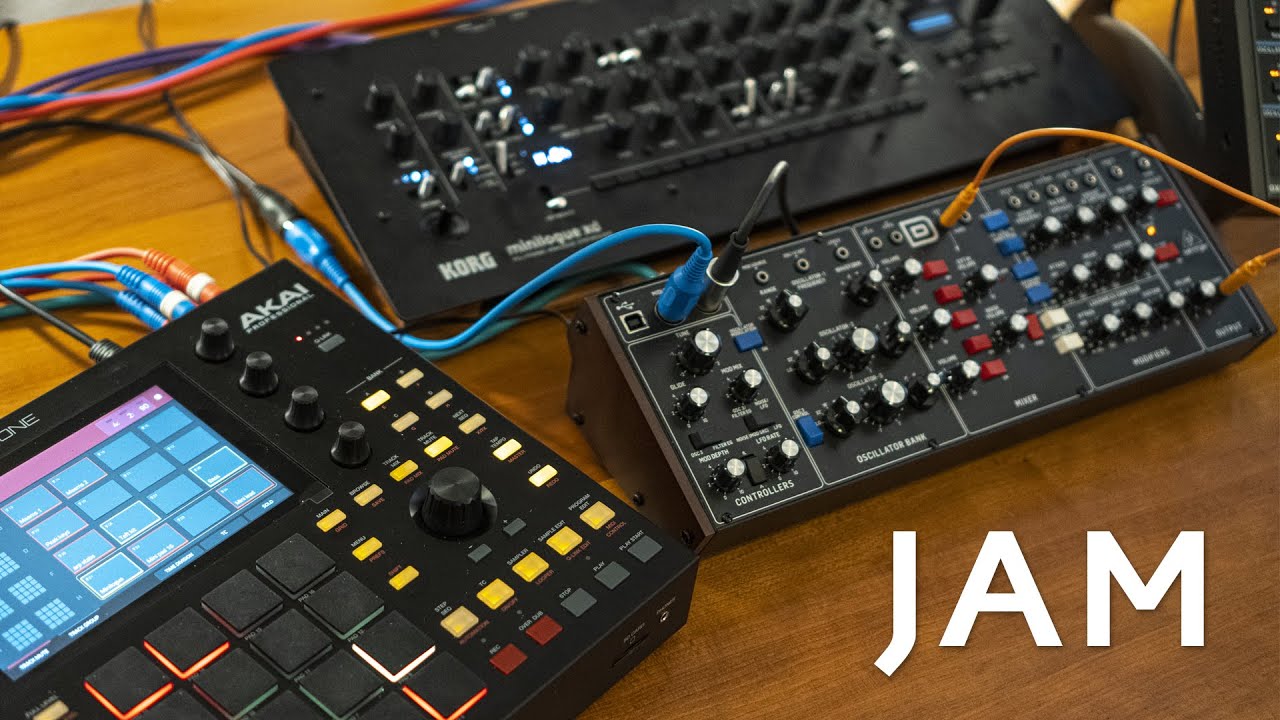 MPC One, Korg Minilogue XD, Novation Peak, Behringer Model D jam with ...