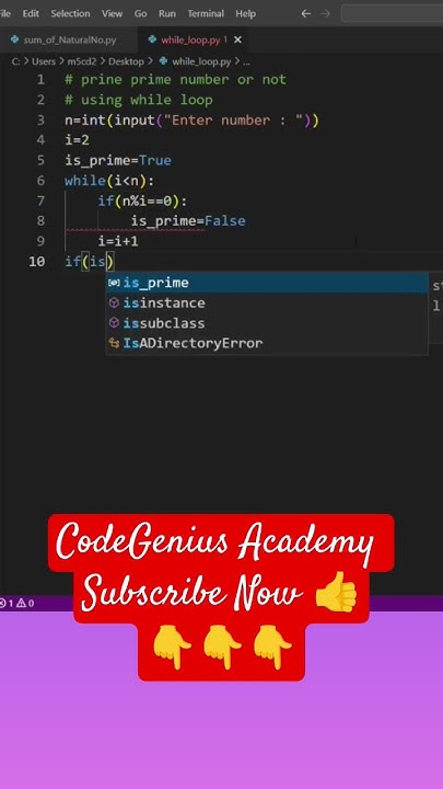 Prime Number Using While Loop Coding Code Pythonlearning Computerlanguage Learnpython