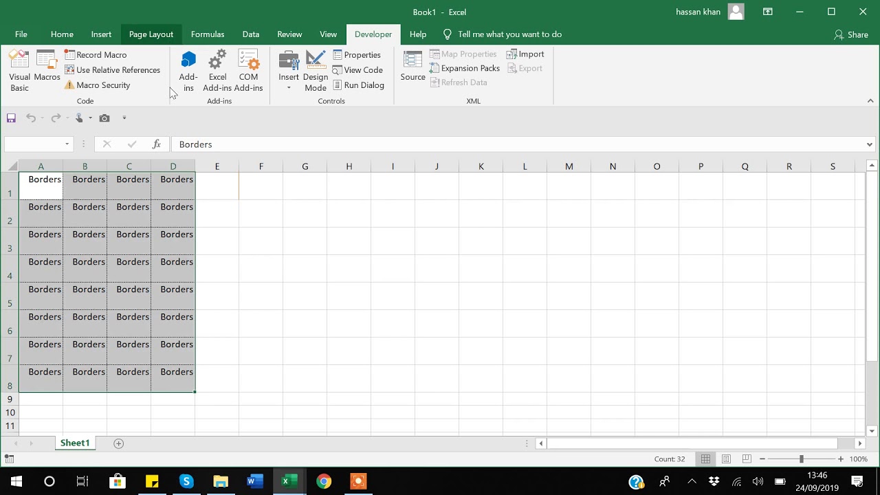 15. Applying Border and Alignment Formatting using ExcelVBA - YouTube