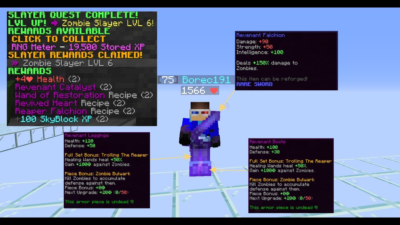 revenant armor a revenant falchion | Hypixel Skyblock IronMan #014 ...