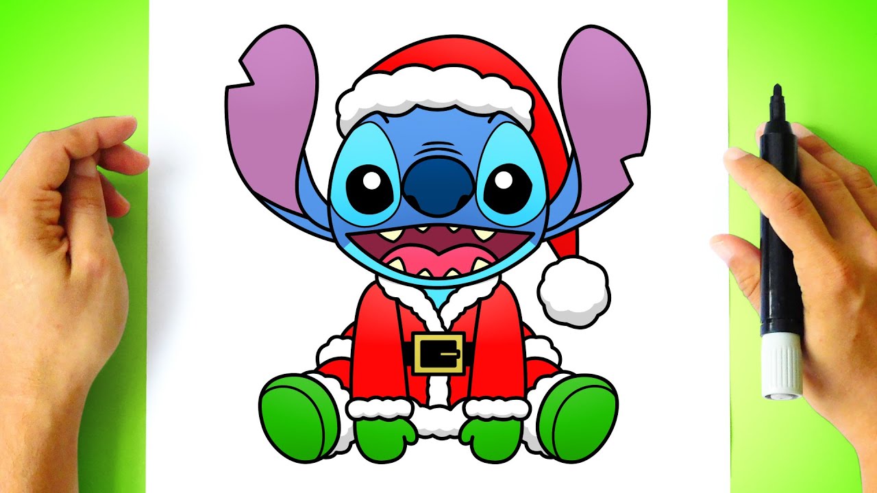 How to DRAW CHRISTMAS STITCH - YouTube