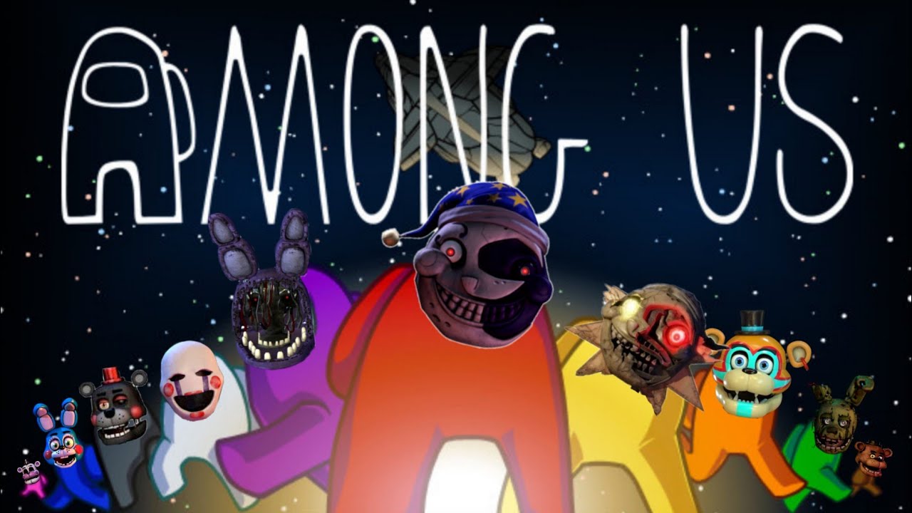 Moon plays among Us with Lefty eclipse spring-trap and withered Bonnie ...