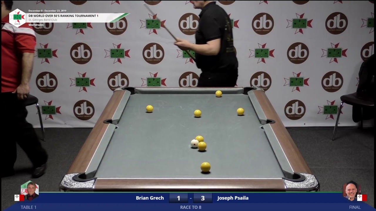 db World Ranking Tournament No 1 Over 50's Final Brian Grech vs Joseph ...