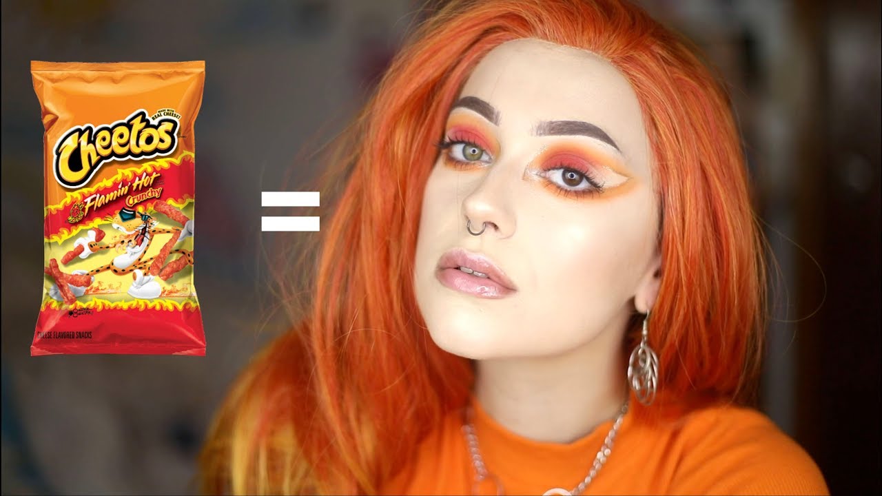 some cool hot cheeto makeup - YouTube