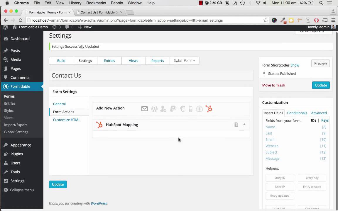 How to add users to HubSpot from Formidable Forms - YouTube