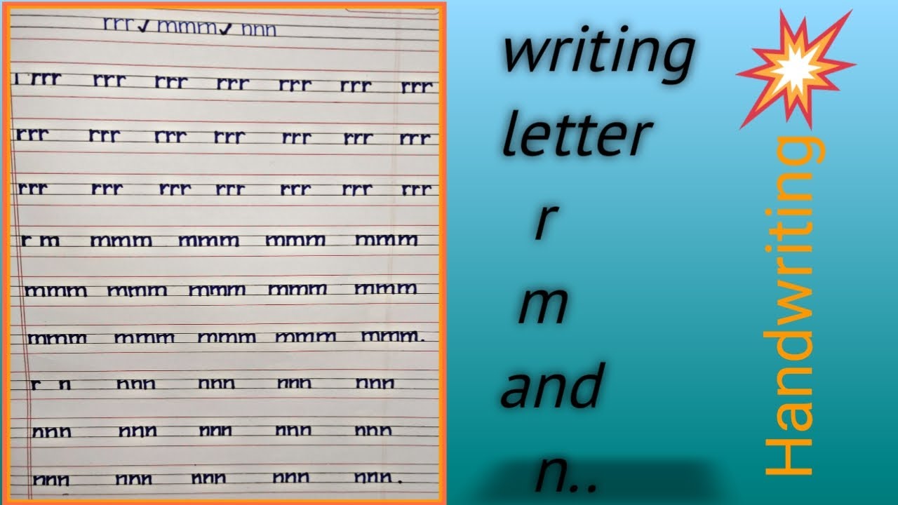 Writing letter r , m , and n || Handwriting || Improve your writing ...
