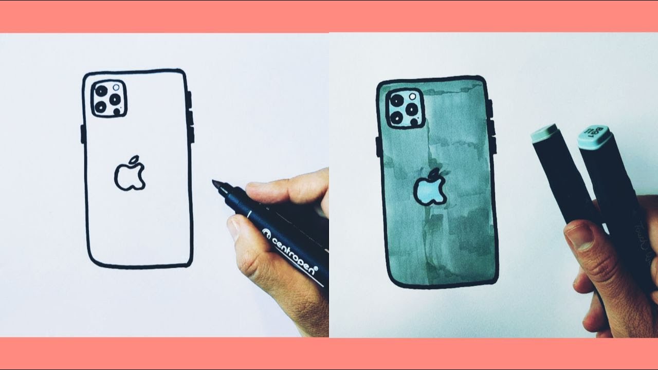 How To Draw Apple Iphone Drow&Color - YouTube