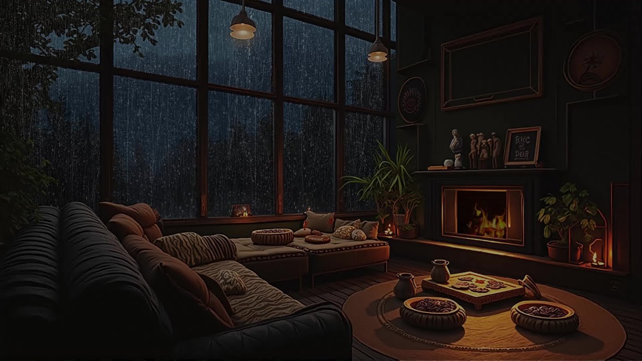 Healing TimeZ | Storm in the Mountains - Cozy Living Room by the ...