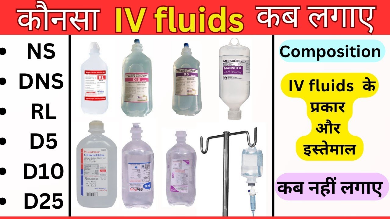 Iv fluids use। Types । Contraindications । NS | DNS | RL | Mannitol ...