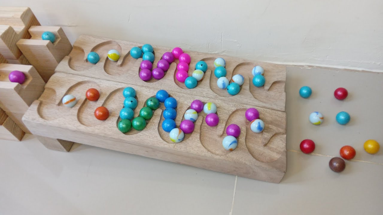 ASMR marble run race ☆ 3 rolling marble tracks & one way track - YouTube