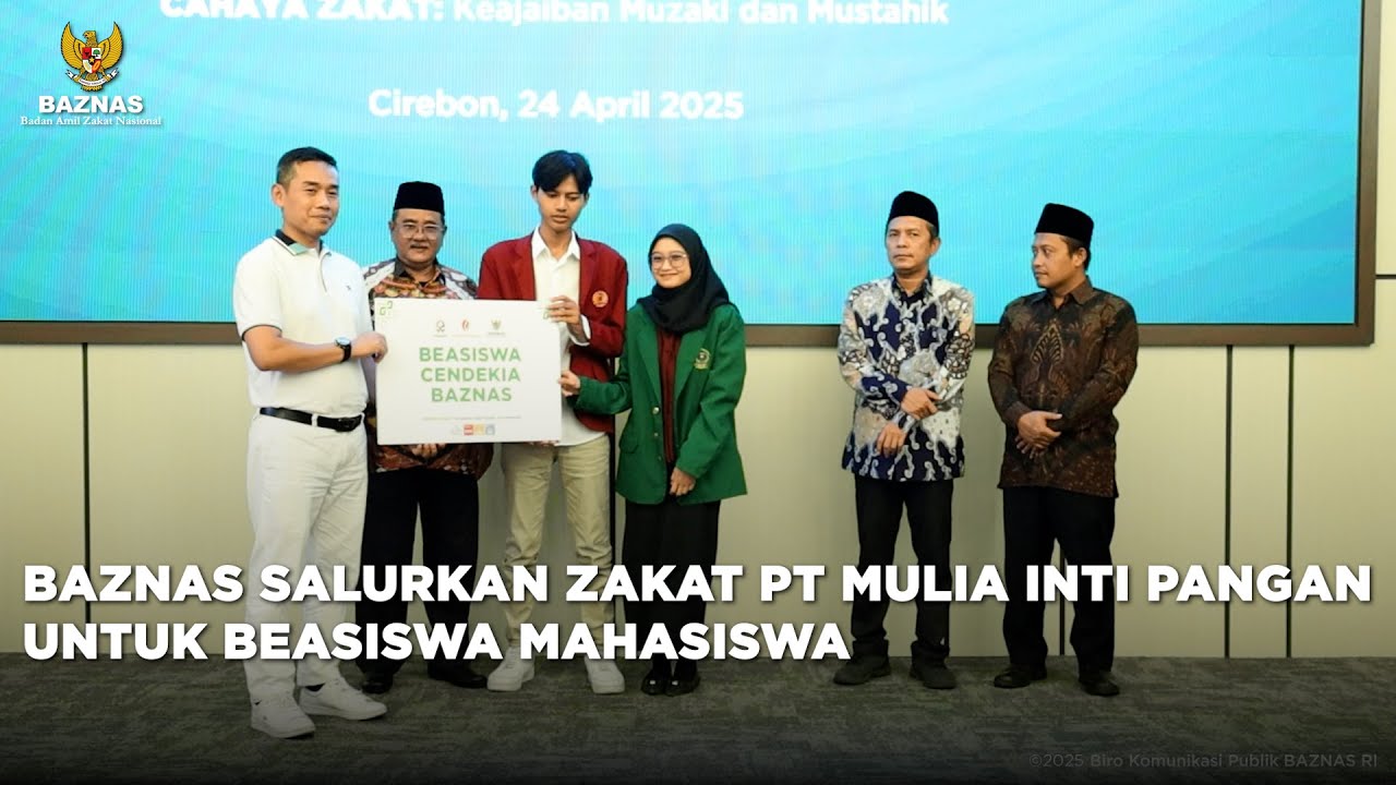 BAZNAS SALURKAN ZAKAT PT MULIA INTI PANGAN UNTUK BEASISWA MAHASISWA ...