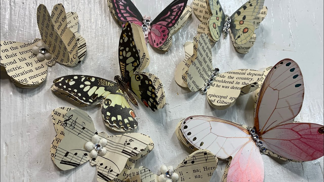 How to make 3-D butterflies for junk journals Day 41 #the100dayproject ...