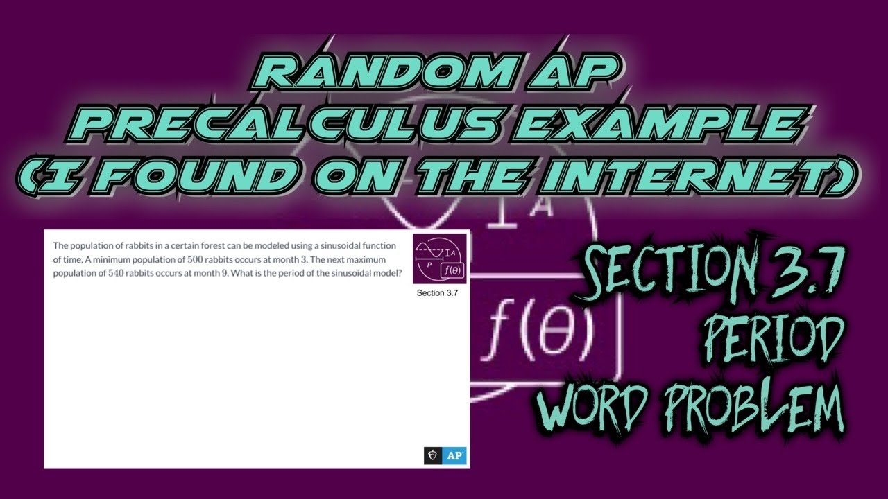 AP Precalculus Section 3.7 Example: Word Problem - Find the Period of a ...