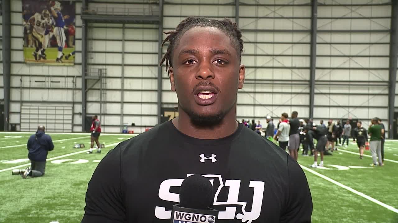 Southeastern RB Jessie Britt at Pro Day 2023 - YouTube