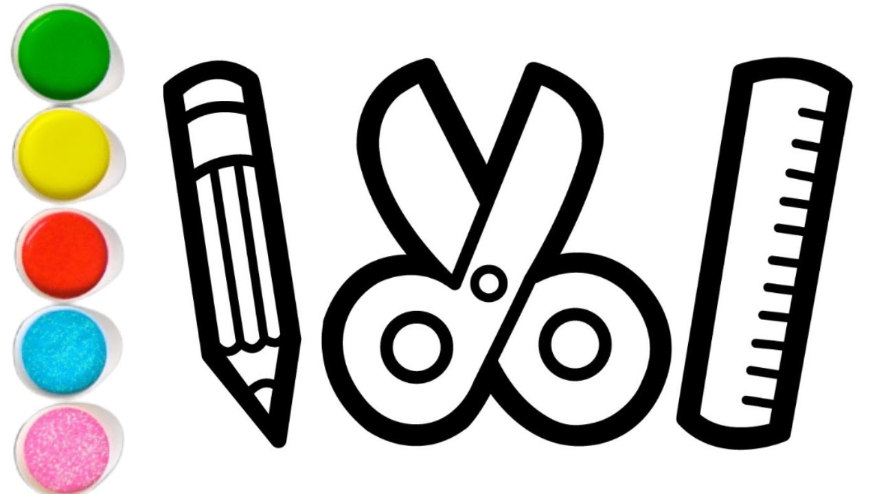 Scissors Drawing, Colouring and Painting for Kid's, Toddlers | How to ...