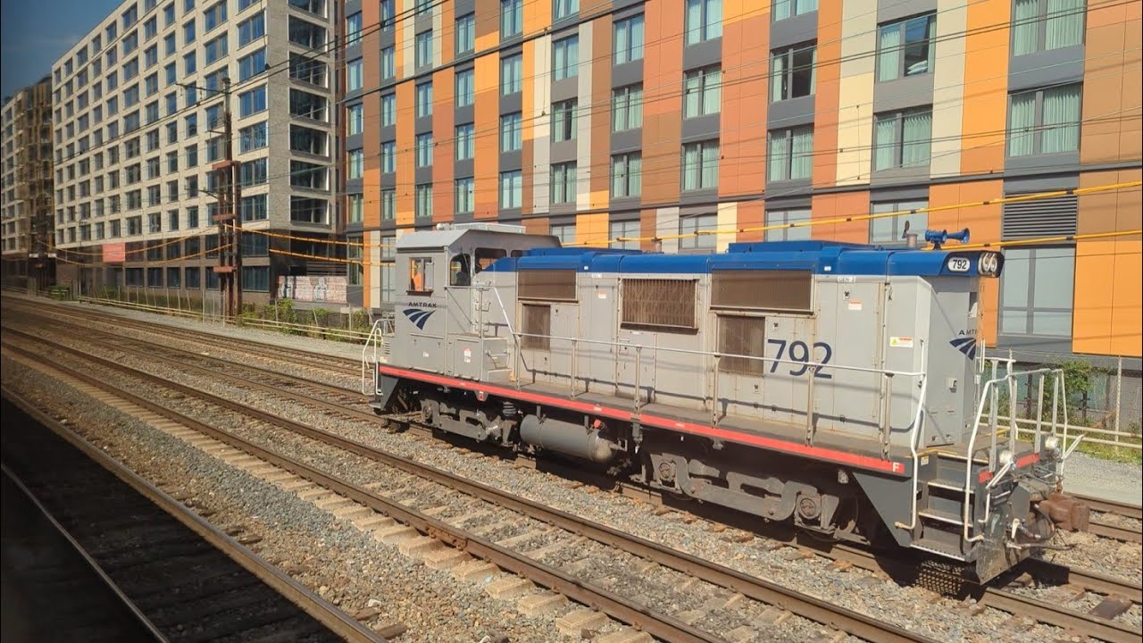 Amtrak switcher locomotive No. 792 on the Northeast Corridor north of ...