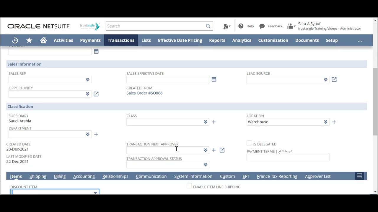 Invoice Sale Order - NetSuite - YouTube