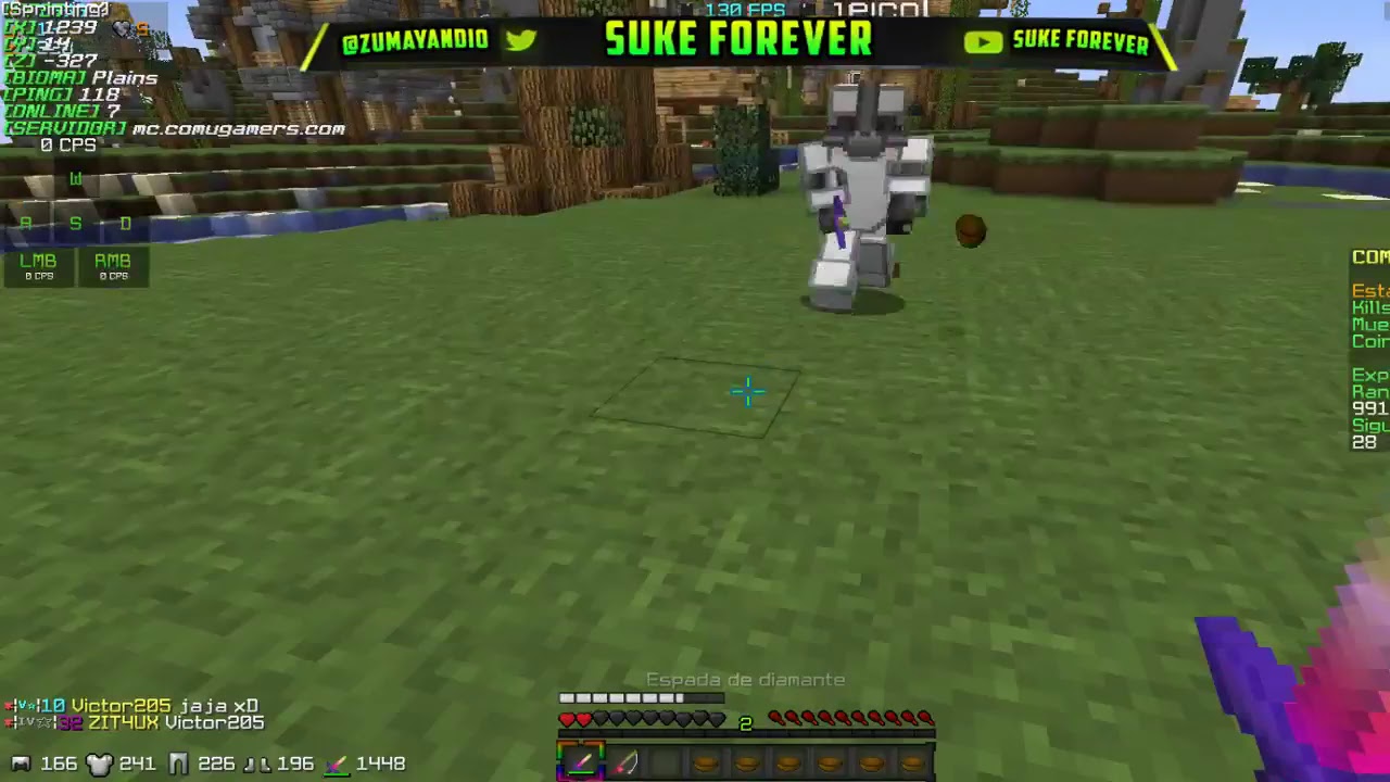 Jugando PvP ip: mc.comugamers.com - YouTube