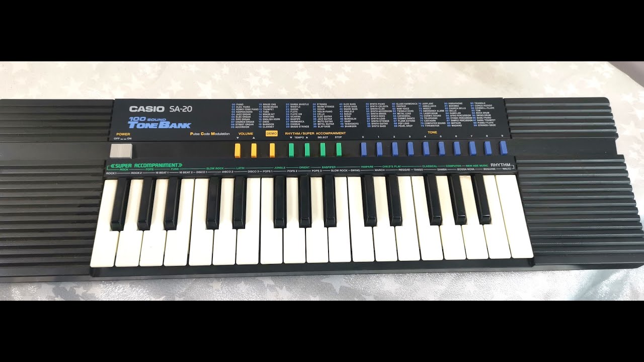Casio Tonebank Electronic Keyboard SA-20 -100 Sounds Fully Working ...