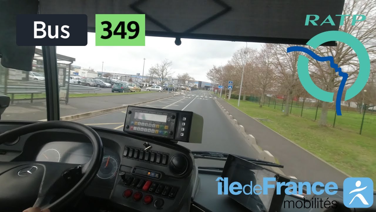 Bus 349 RATP | Roissypôle RER - Parc des Expositions RER - 4K - YouTube