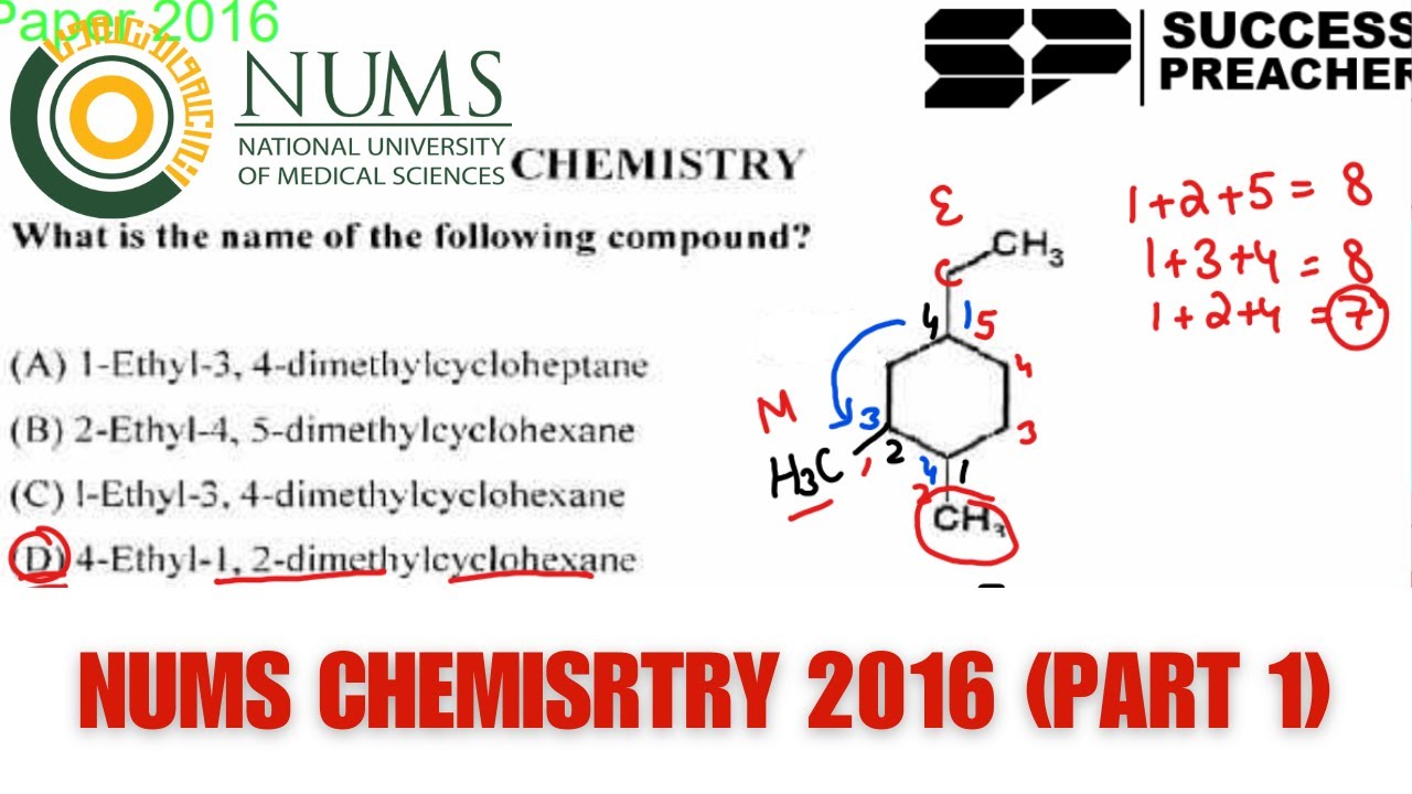 NUMS 2016 Chemistry | NUMS Past Paper Discussion | NUMS Answer Key ...