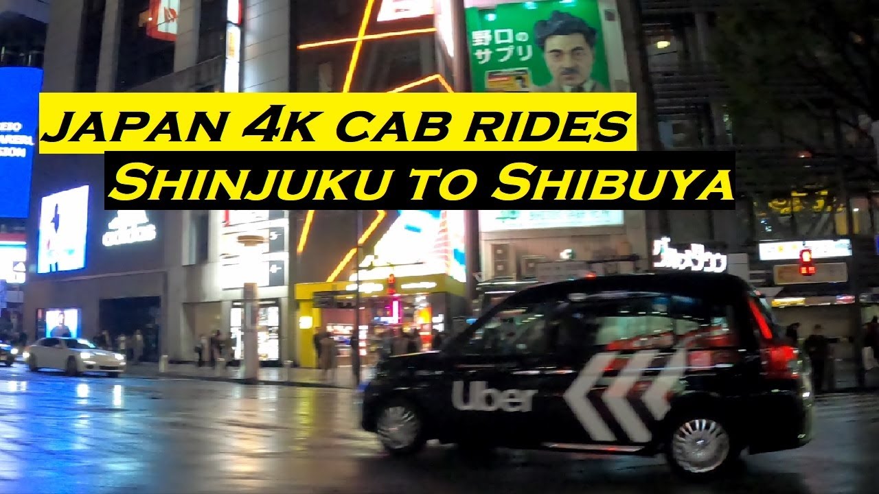 Japan 4k Cab Rides | Shinjuku to Shibuya | Tokyo Nightlife Taxi PoV ...