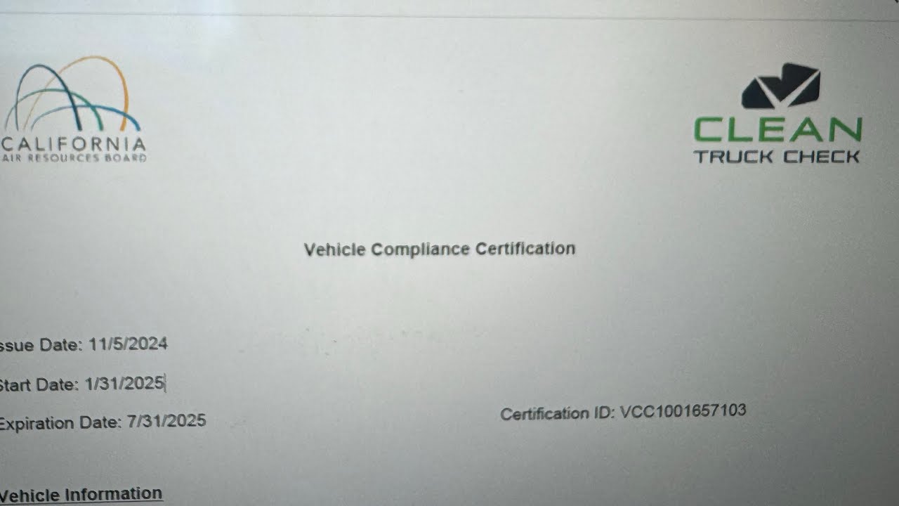 Download compliance certificate clean truck check - YouTube