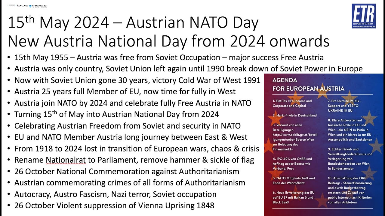 European Austria, join NATO and turn 15th of May into Austrian National ...