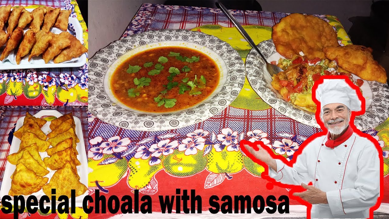 how to make a special chikar cholay with samosa | The Village Food ...