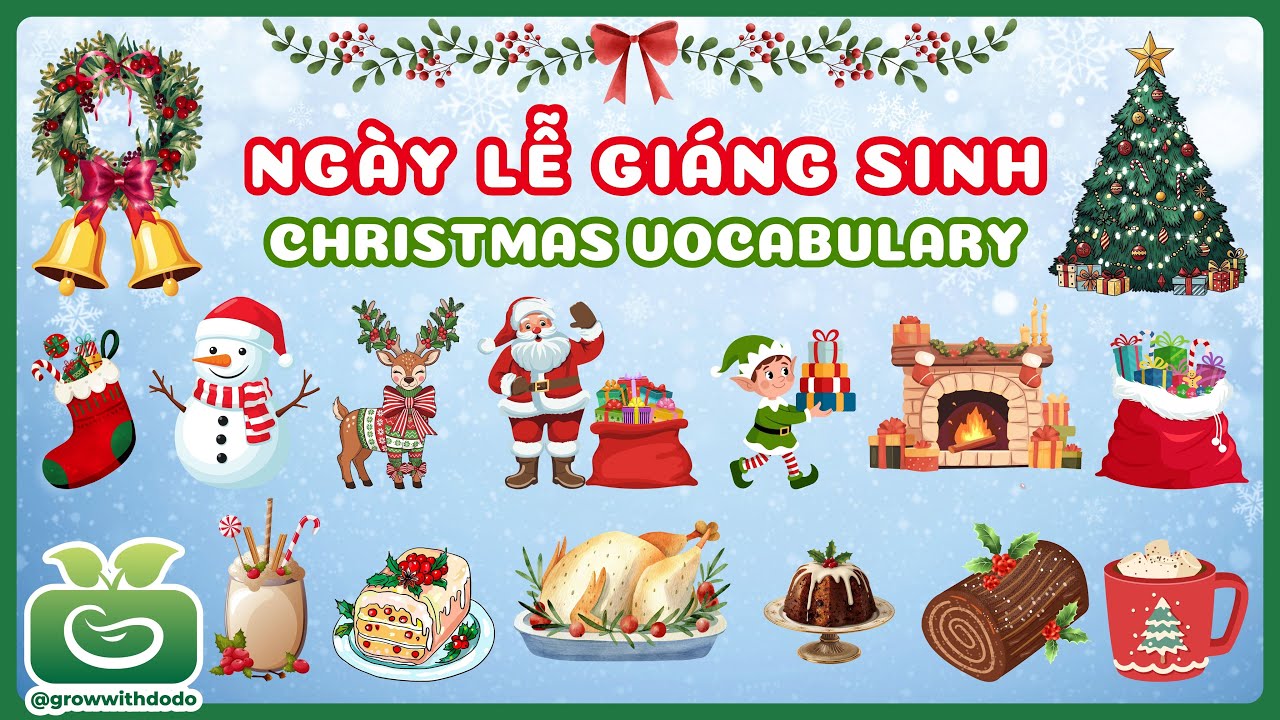 Bé học Từ vựng Tiếng Việt - Tiếng Anh chủ đề GIÁNG SINH | Christmas ...