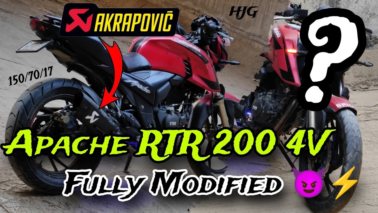 Fully Modified⚡ Apache RTR 200 4V | Modified Exhaust Apache RTR 200 ...