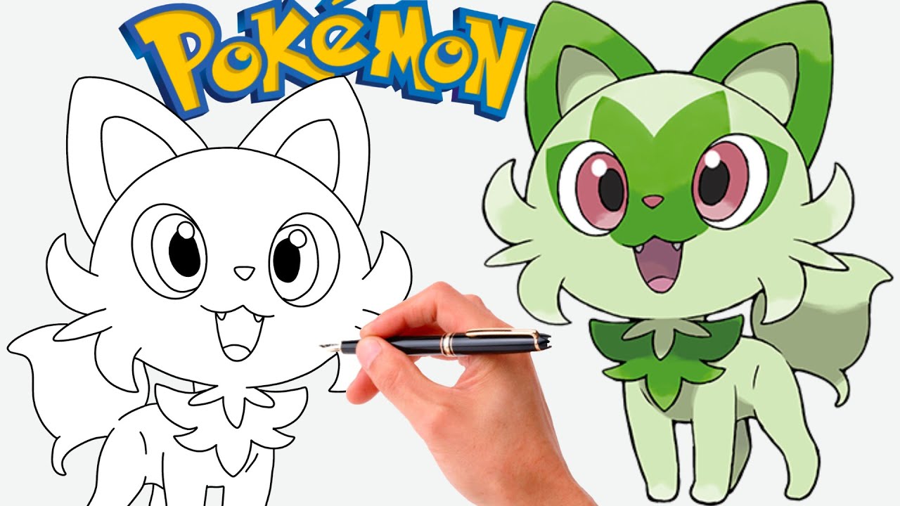 Cómo dibujar SPRIGATITO POKEMON #906 | FÁCIL | Generación 9 - YouTube