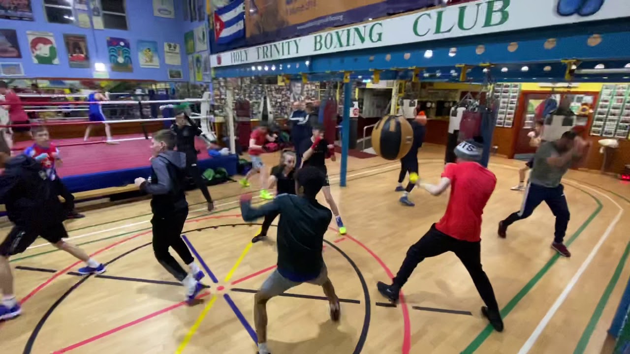 Coach Micky Hawkins takes the Holy Trinity through shadow boxing - YouTube