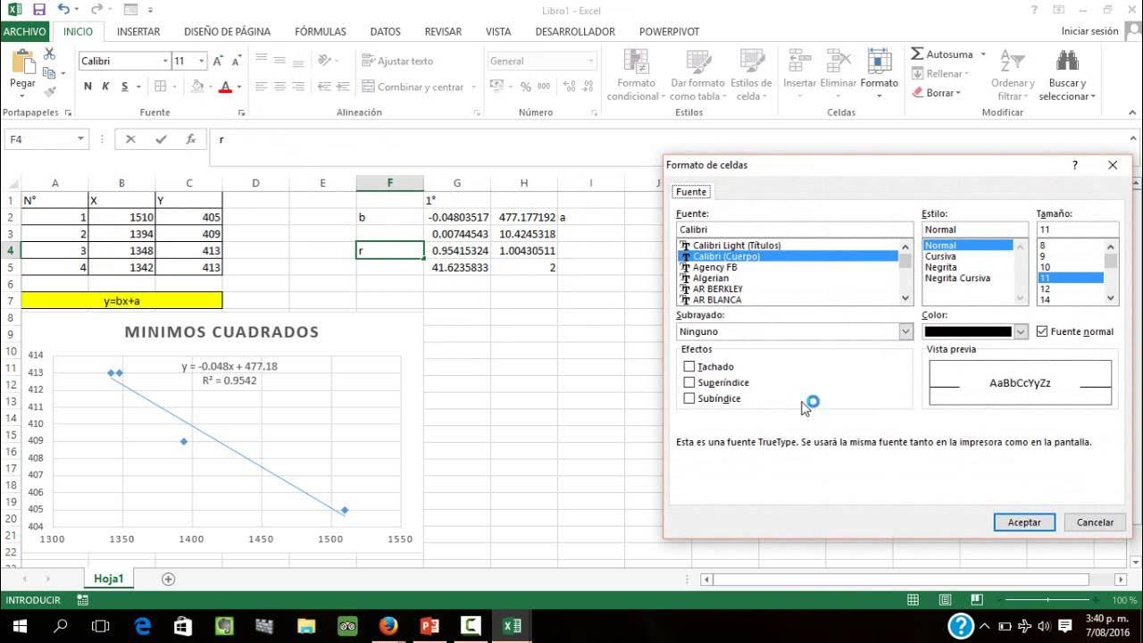 MINIMOS CUADRADOS EXCEL - YouTube