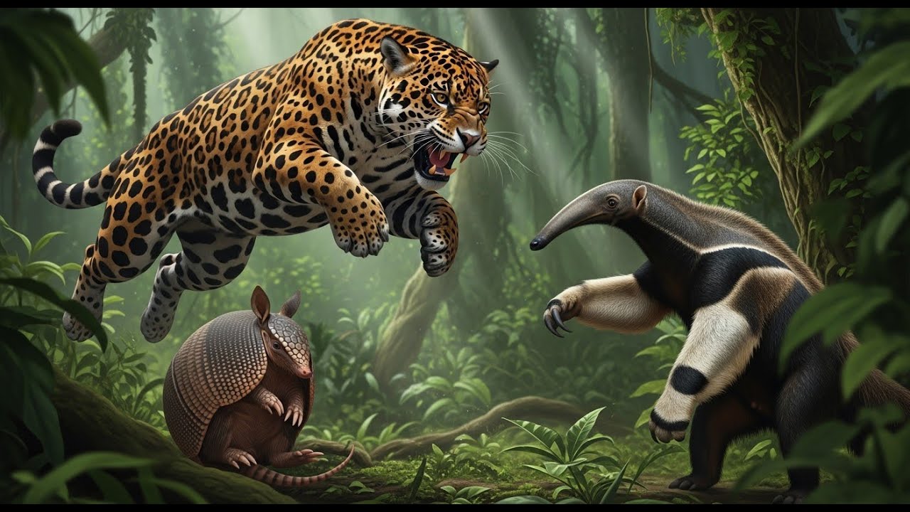 SHOCKING: Jaguar vs Armadillo and Giant Anteater | Amazon Triple Threat ...