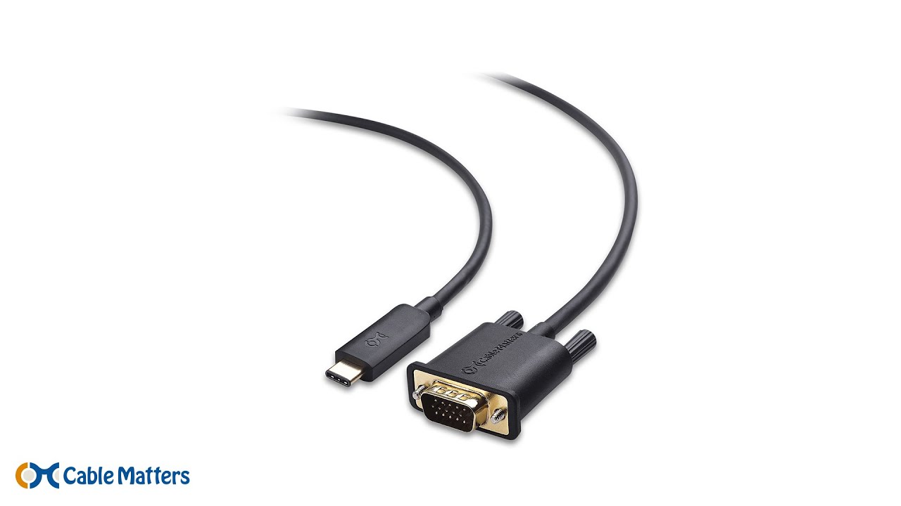 USB C to VGA Cable (USB-C to VGA Cable) - Thunderbolt 3 Compatible ...