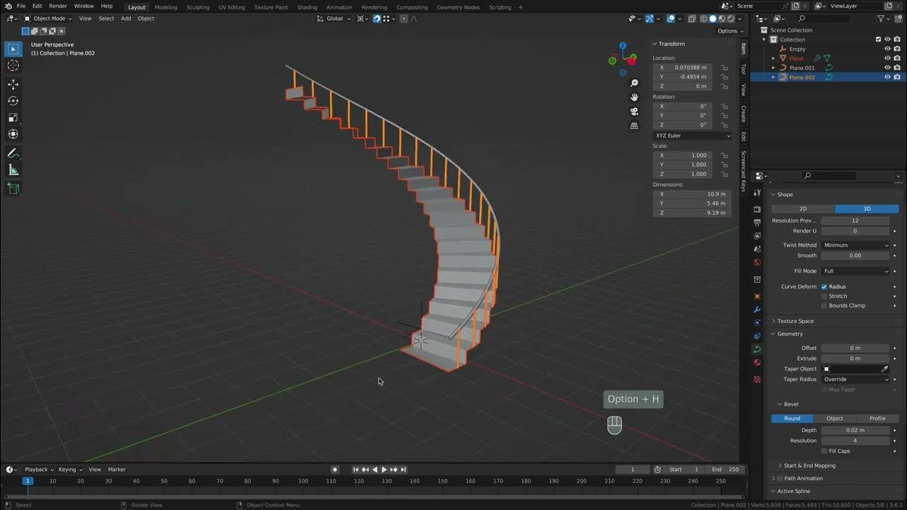 Create a Spiral Staircase with Handrail in Blender - YouTube