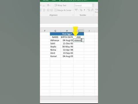 How to use Dated If and Today Function to find age in Excel | #functionsinexcel #exceltutorial ...