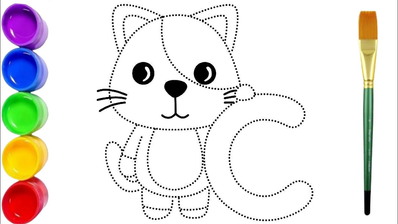 Sea Cat Drawing, Painting & Coloring For Kids and Toddlers_Child Art ...
