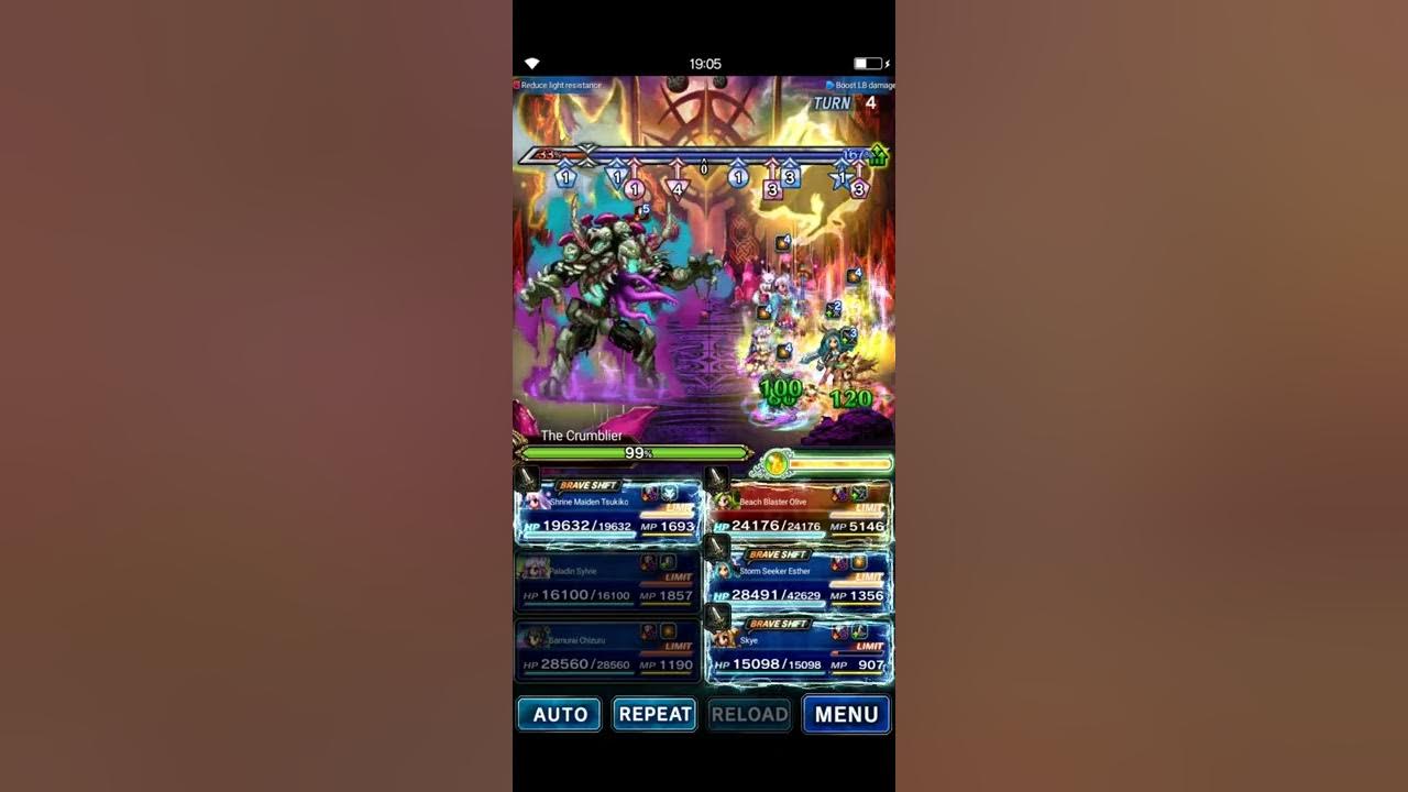 FFBE The Crumblier 10-Turn Rank 1 Clear for More Morale Fill - YouTube