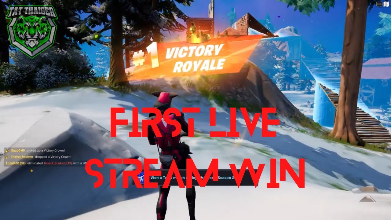 First Live Stream Win - Fortnite - YouTube