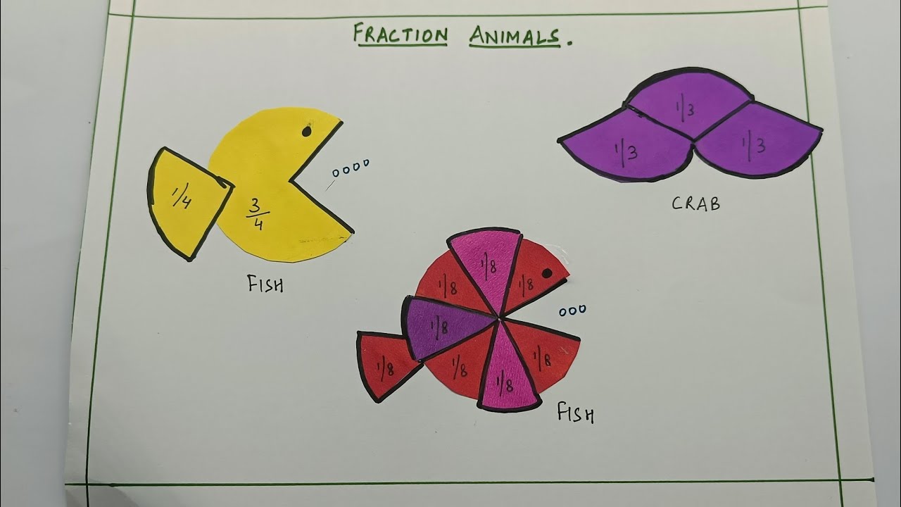 Fraction project/ fraction animals / fraction activity for kids - YouTube
