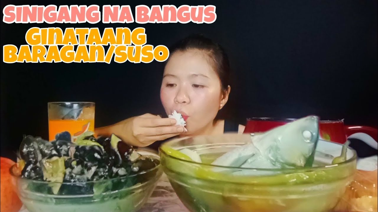 INDOOR COOKING MUKBANG: SINIGANG NA BANGUS/MILKFISH| GINATAANG BARAGAN ...