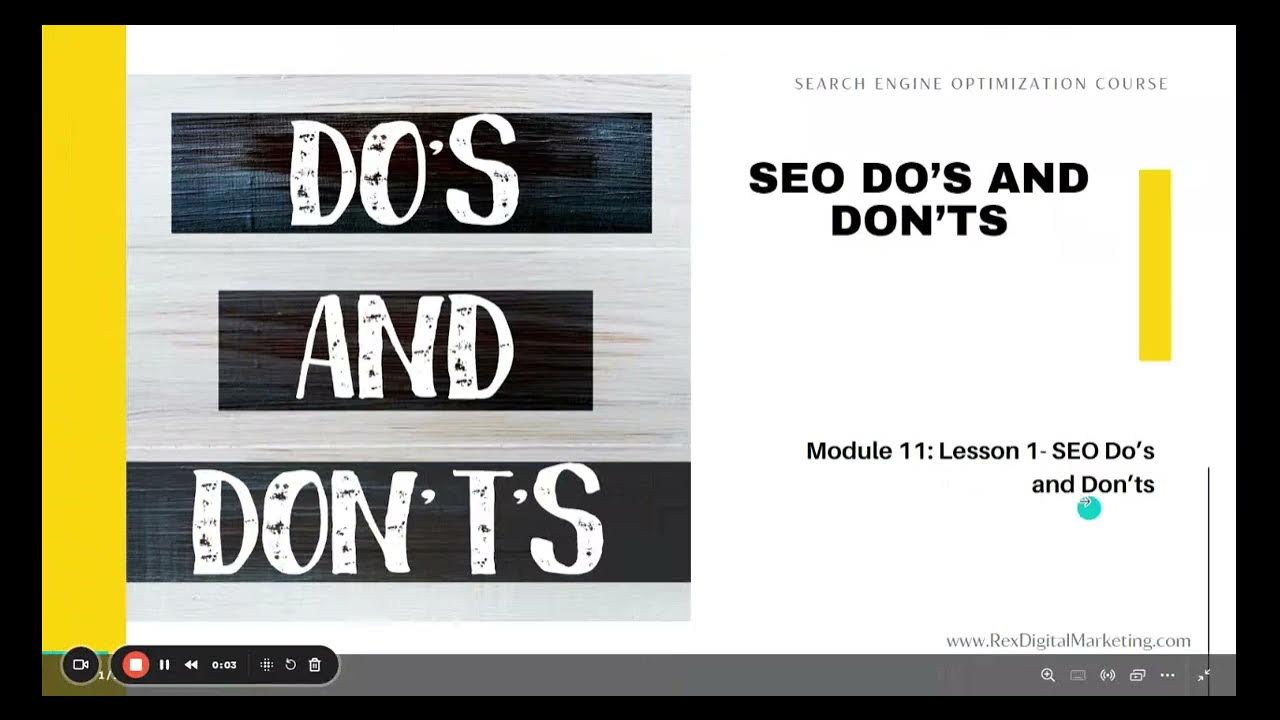 SEO Best Practices - SEO Do's and Don'ts - Rex Digital Marketing - YouTube