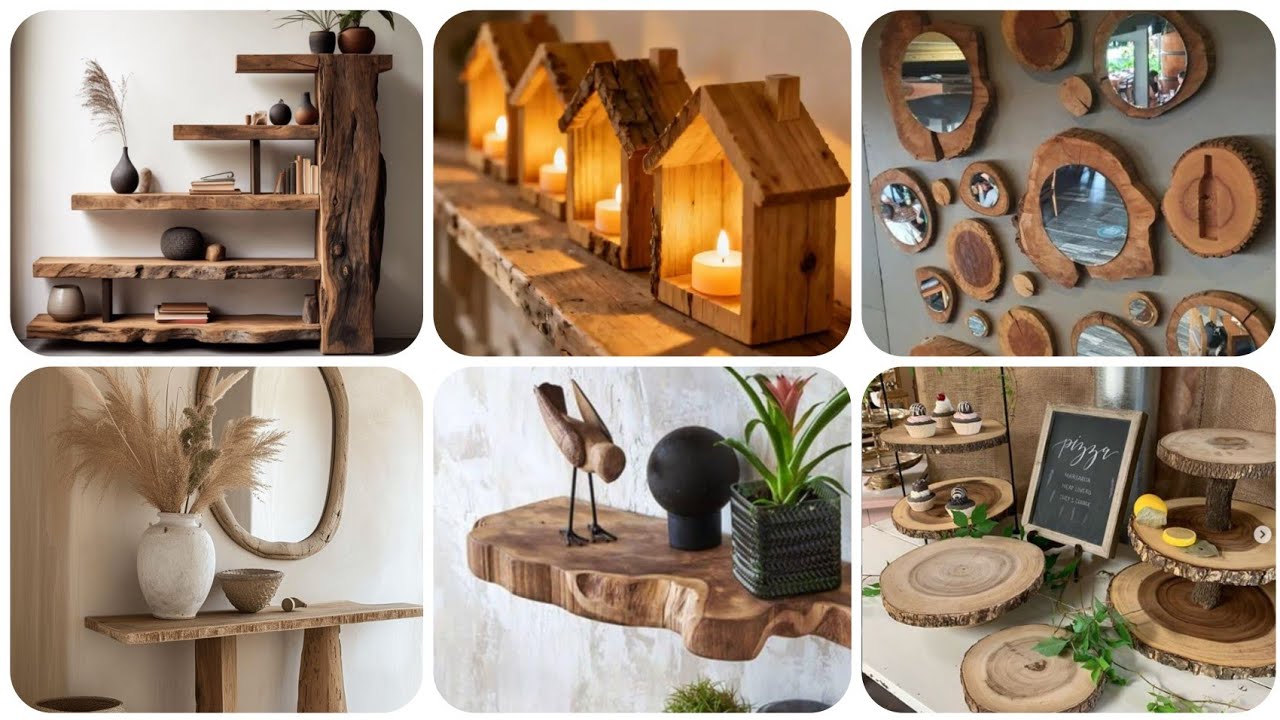 Elegant decoration idea from raw wood 🪵|Natural look create by wood|DIY ...