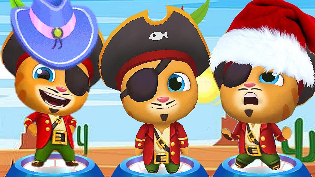 Talking Tom Gold Run Masquerade Ball Event Pirate Ginger vs Roy Raccoon ...