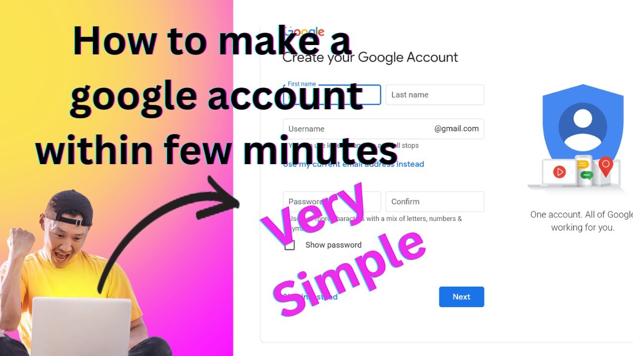 how to create a google account within few minutes | google account ...